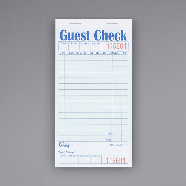Guest Check Books – Abraham Distributors' Online Store